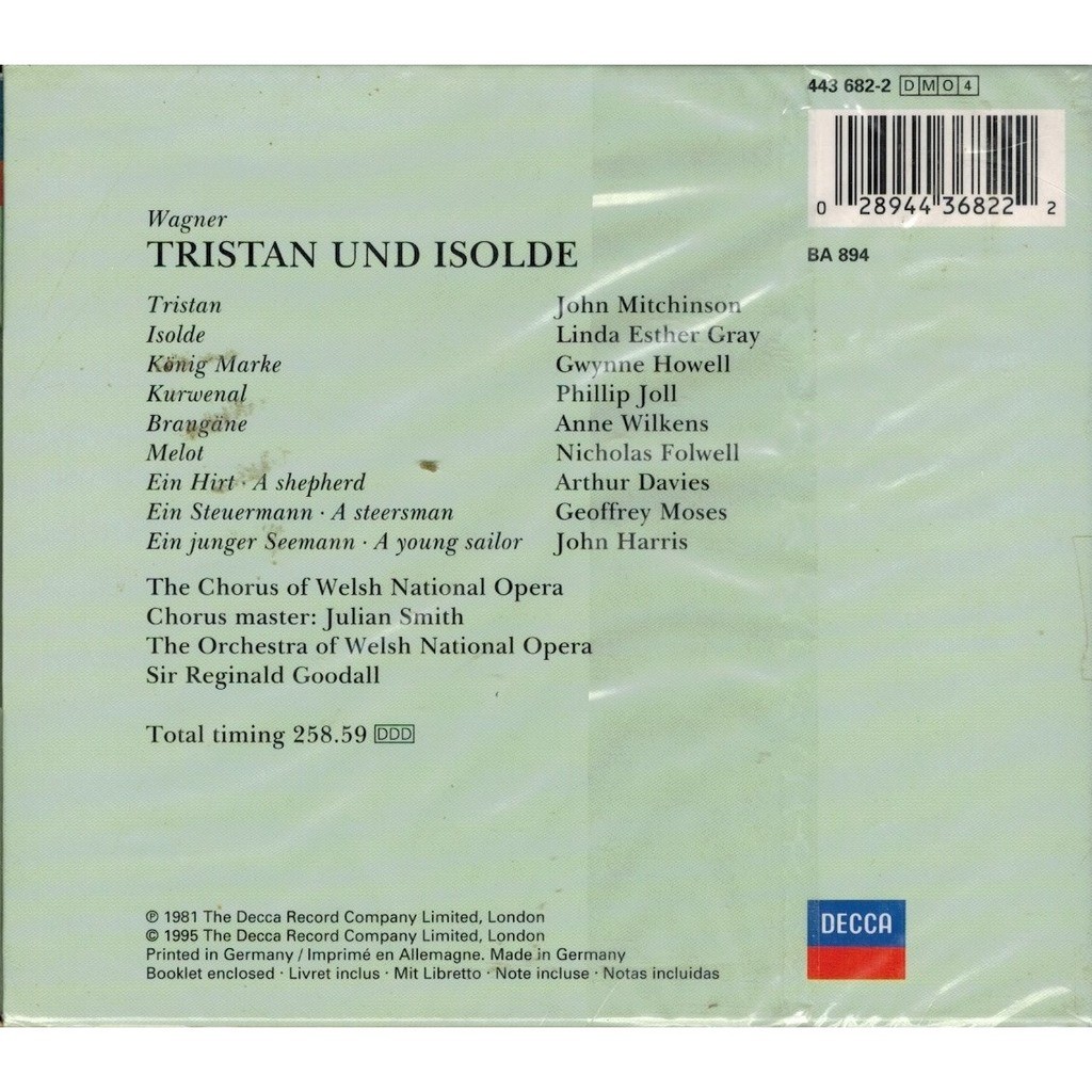 Tristan und isolde / reginald goodall - Wagner, Richard - ( CD4枚 ...