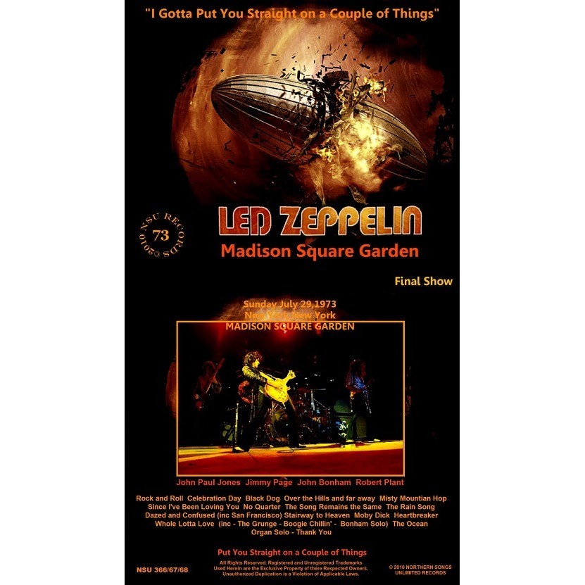 Live complete madison square garden 1973 july 9 cds by Led Zeppelin, CD ...