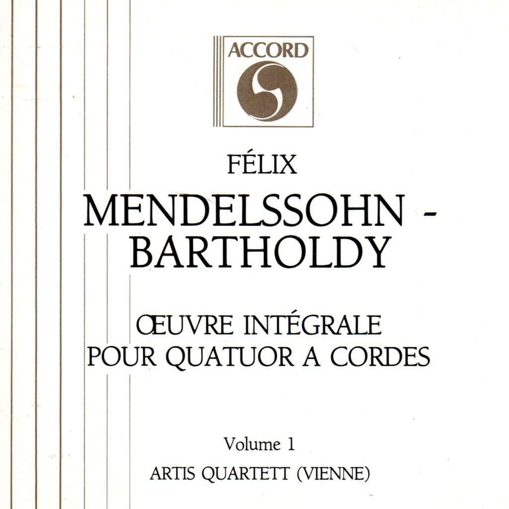 String quartets vol.1 / artis quartett de Mendelssohn Bartholdy, Felix, CD chez melomaan - Ref ...