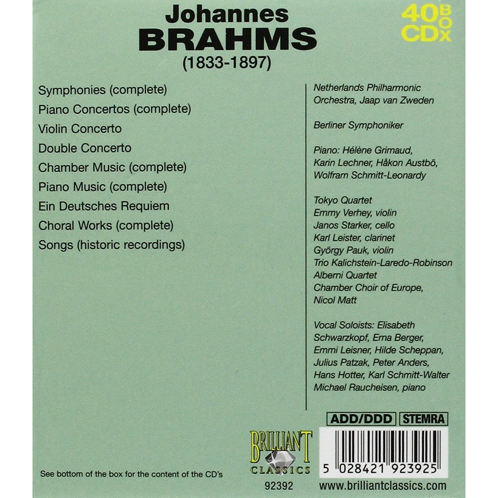 The masterworks / various artists by Brahms, Johannes, CD box with ...