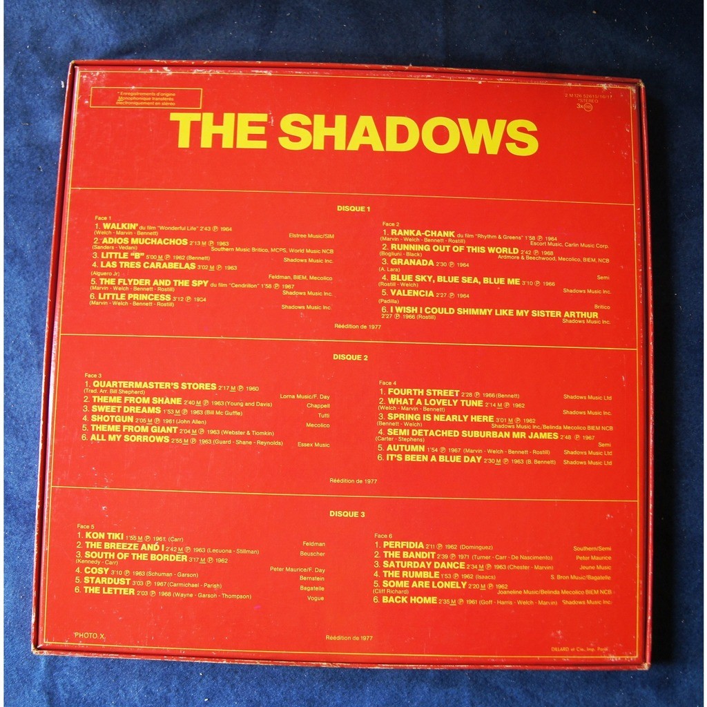 Coffret 3 disques de Shadows, Coffret 33T chez 4059jacques - Ref:119187586