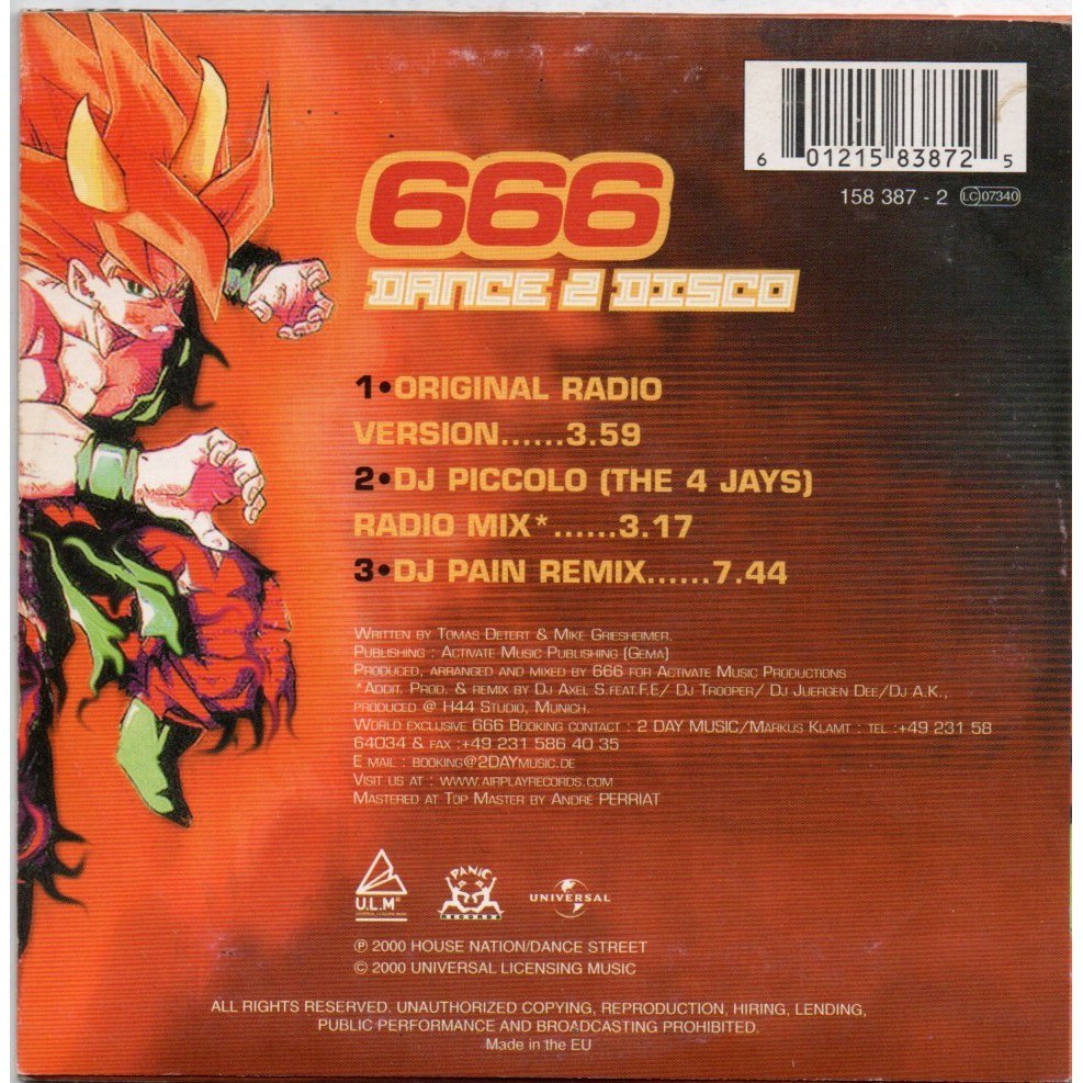 Dance & disco de 666, CD chez tubomix - Ref:119249201