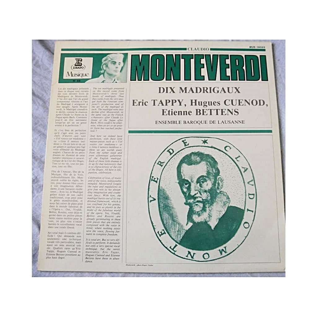 Monteverdi : dix madrigaux - eric tappy, hugues cuenod, etienne bettens ...