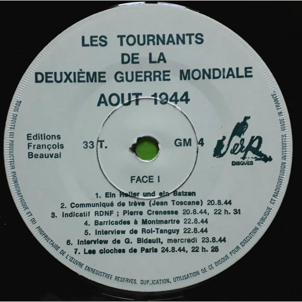 Août 1944-(45t)(vol:4)(e.p)(black vinyl)(original)(serp disques)(france ...