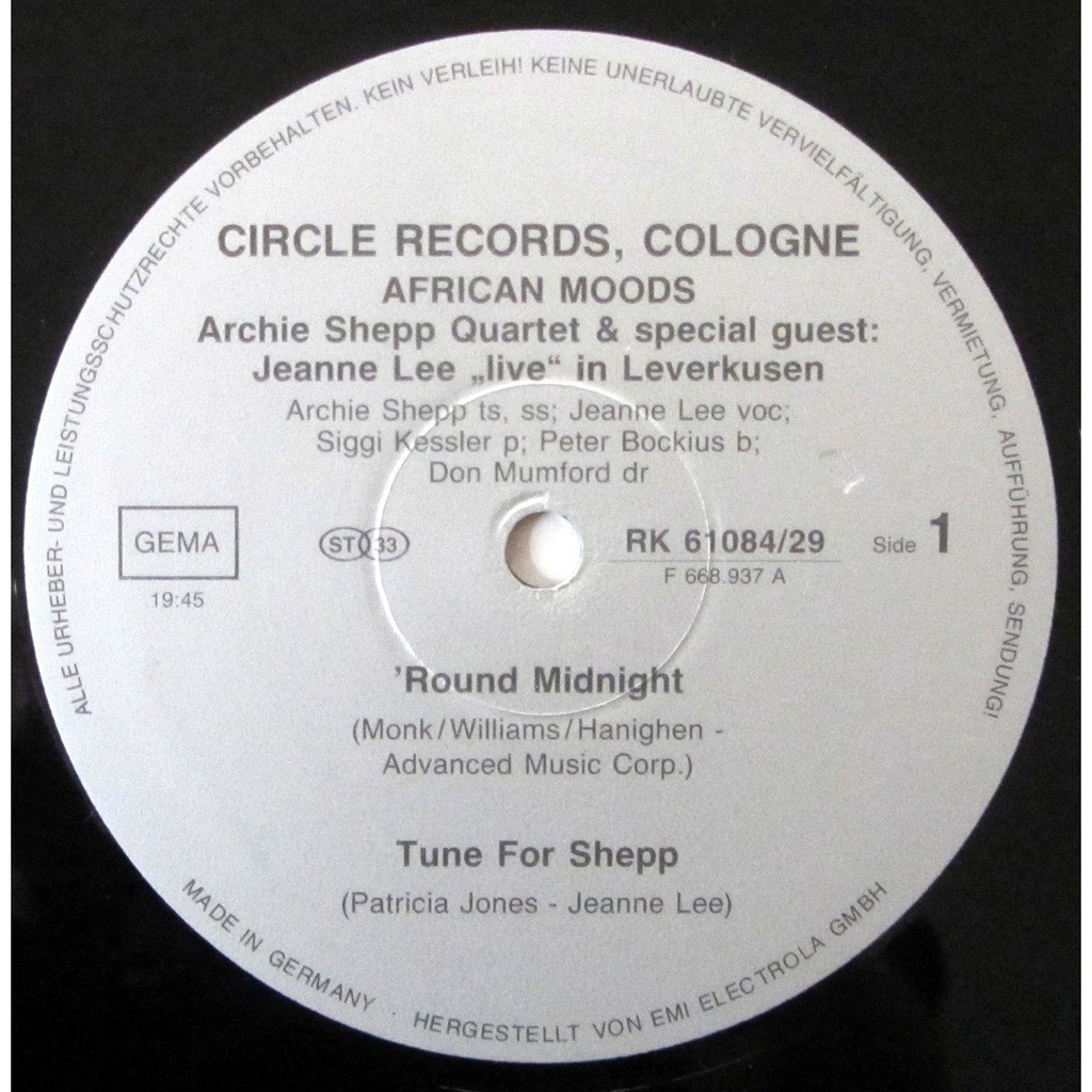 African moods de Archie Shepp , Jeanne Lee, 33T chez vincentp8 - Ref ...