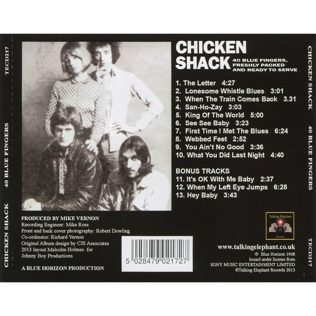 40 blue fingers, freshly packed and ready to serve de Chicken Shack, CD ...