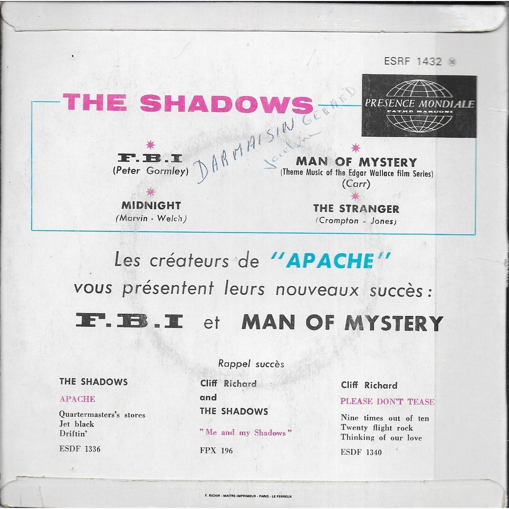 Fbi de The Shadows, EP chez alainl16 - Ref:119471580