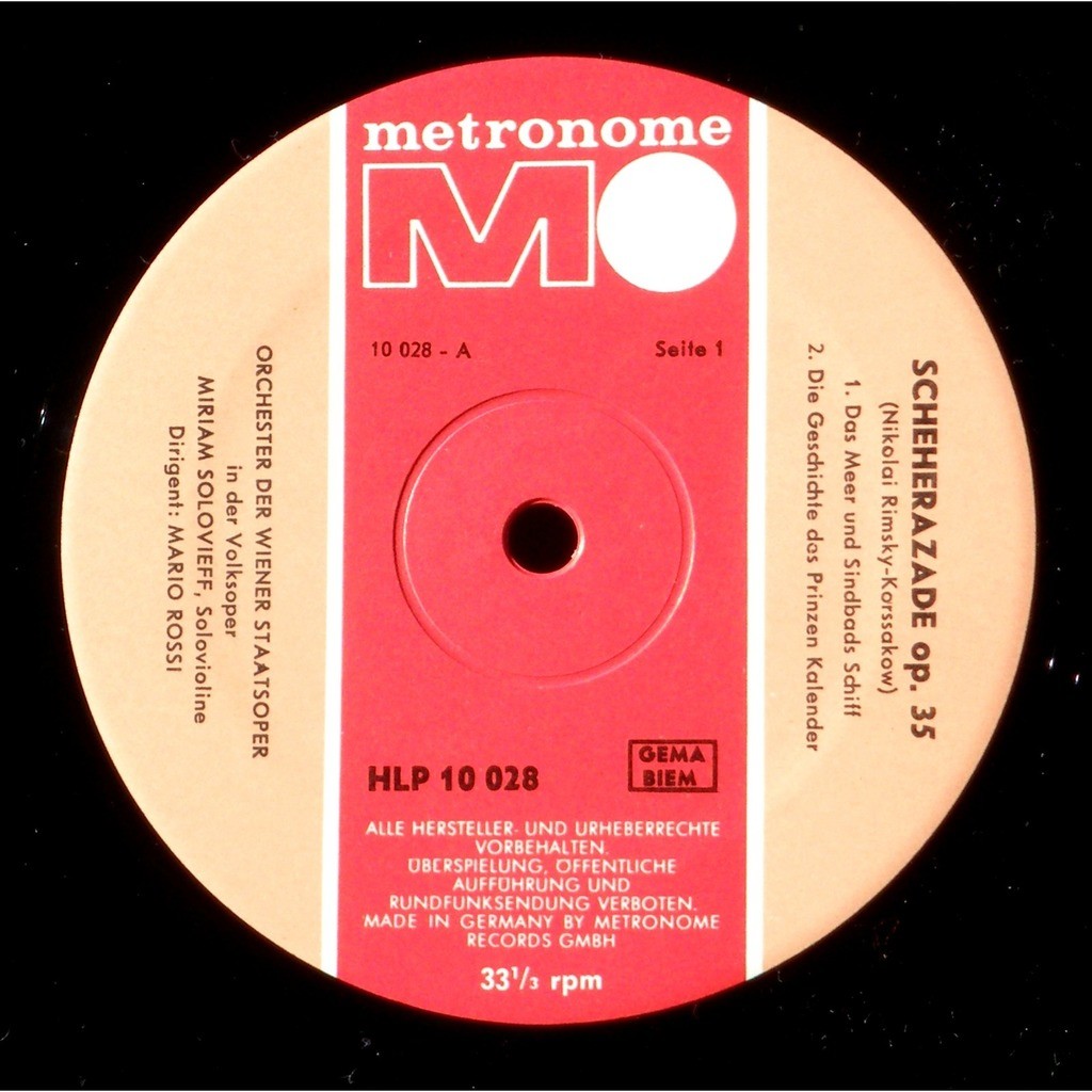 Sheherazade scheherazade by Rimsky-Korsakov Mario Rossi Miriam ...