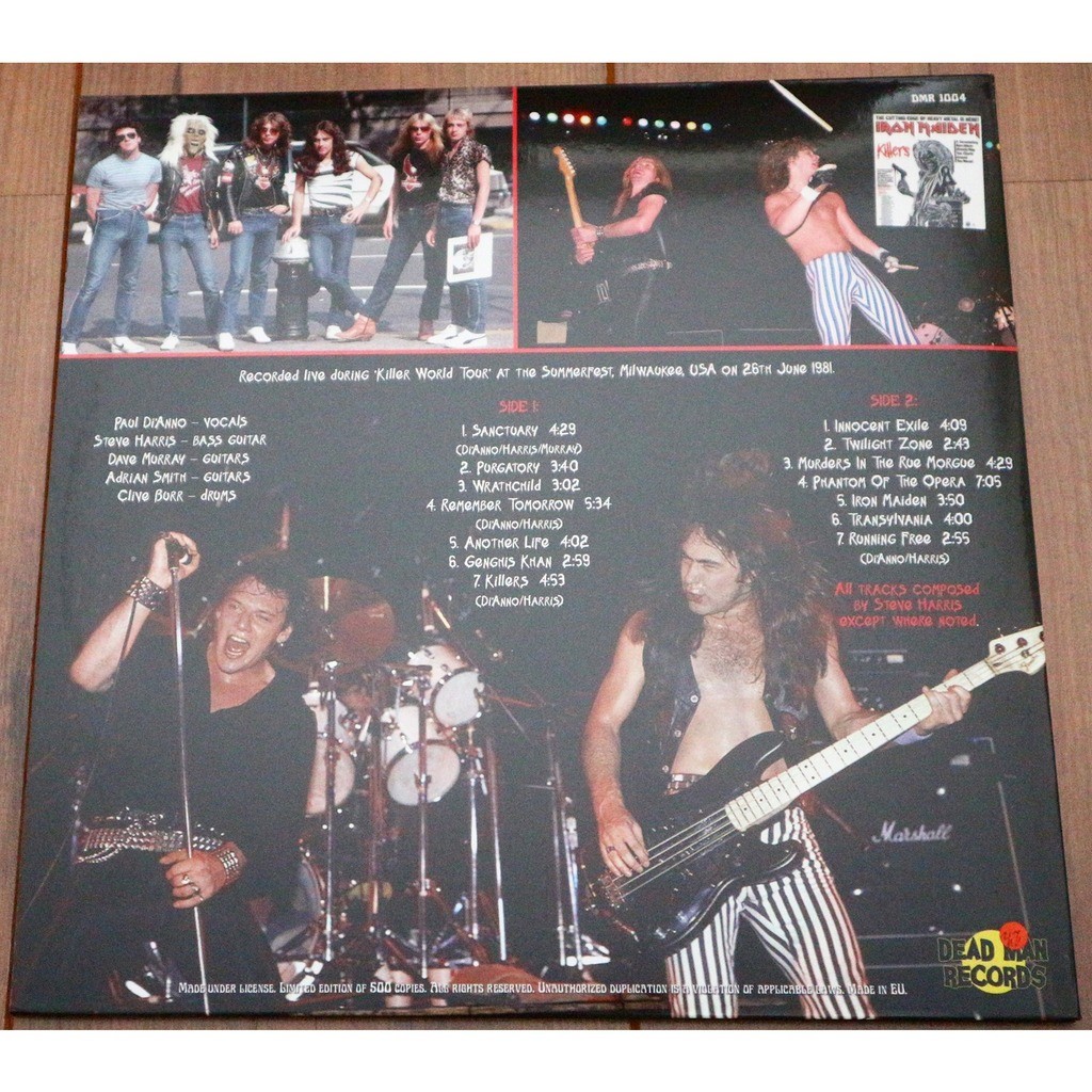 Maiden america - killer world tour 1981 (lp) ltd edit 500 copies ...