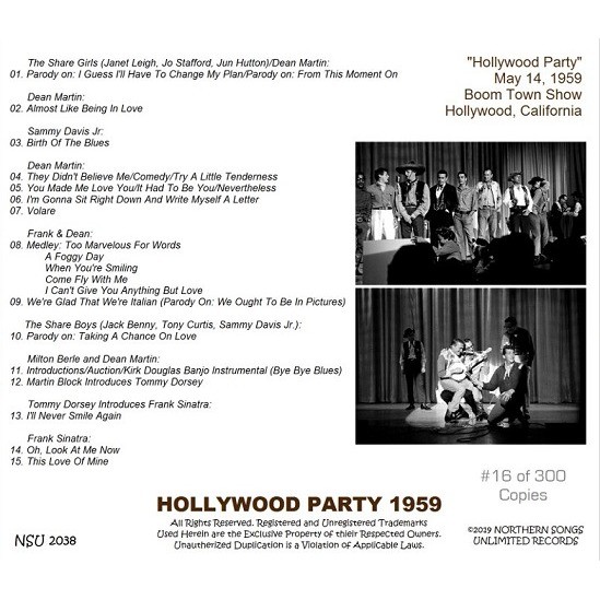 Hollywood party 1959 may 14th ltd # cd by Frank Sinatra And Dean Martin ...