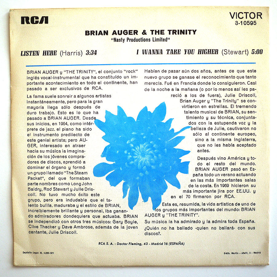 Listen here de Brian Auger & The Trinity, SP chez chapichapo_record ...