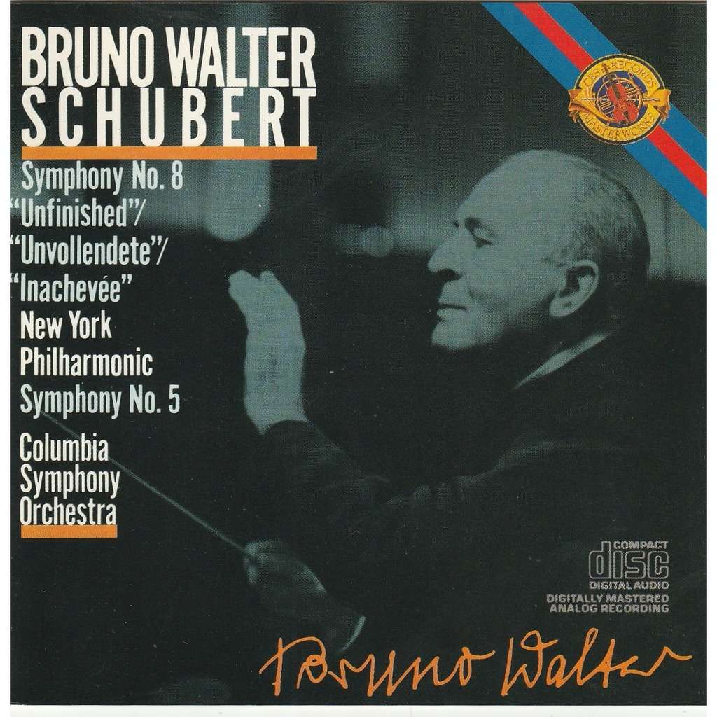 Schubert: symphony no. 8 unfinished/symphony no. 5 by Bruno Walter, CD with pycvinyl - Ref:119859501