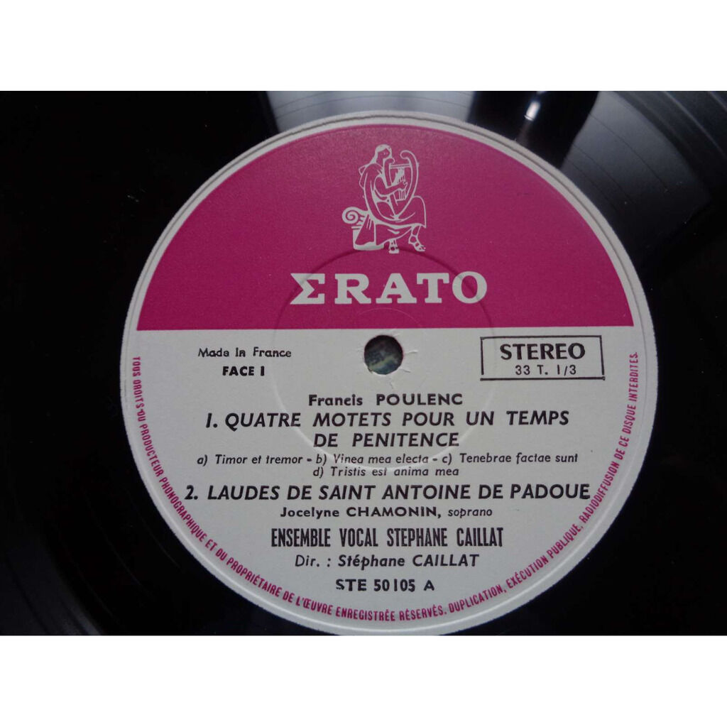 Poulenc : 4 motets - 4 laudes - poulenc : cantate les 2 cités et ...