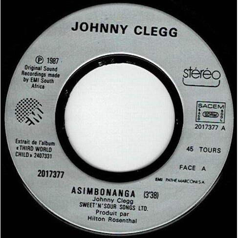 Asimbonanga / berlin wall de Clegg Johnny & Savuka, SP chez carlo - Ref ...