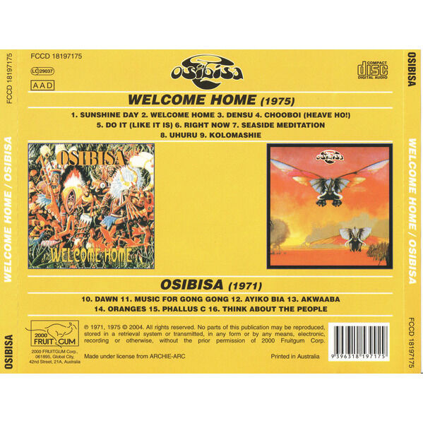 Welcome home / osibisa de Osibisa, CD chez kamchatka - Ref:119992992