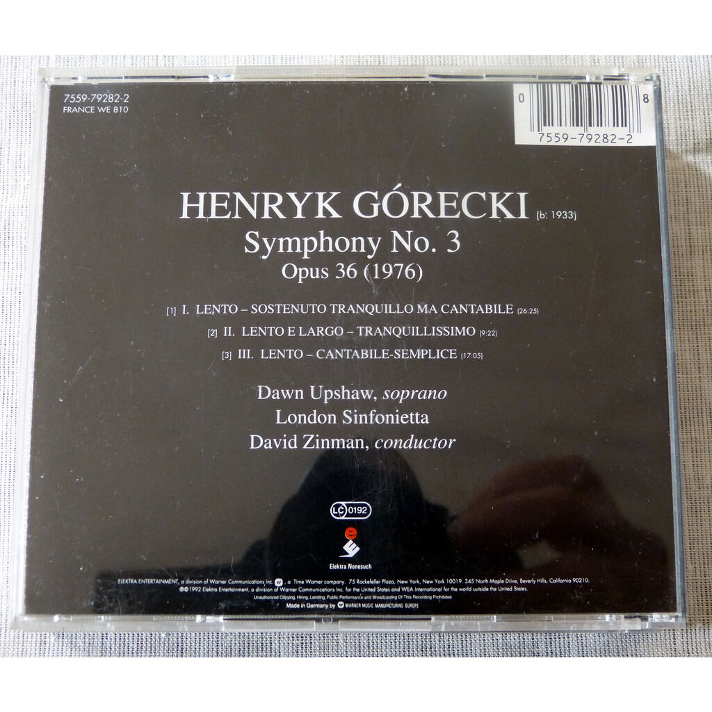 Symphony n° 3 de Henryk Gorecki, CD chez bartolo - Ref:119997483
