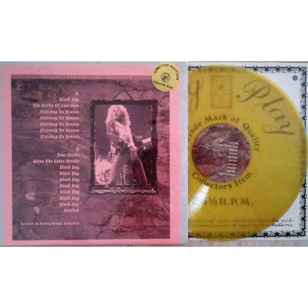 Alternate led zeppelin iv (ltd 10 copies 'promo advance' lp yellow wax ...