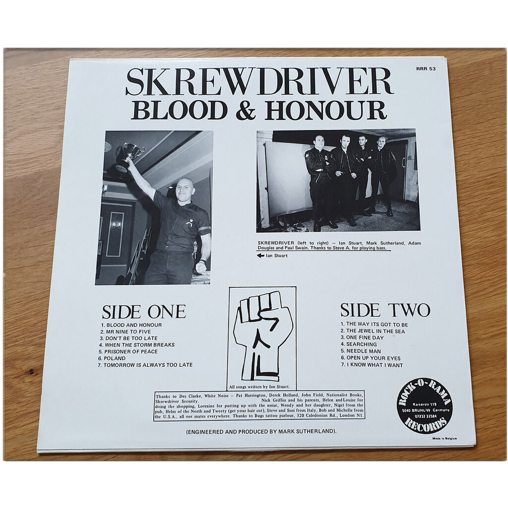 Blood and honour von Skrewdriver, LP bei punkoimusic - Ref:120077509