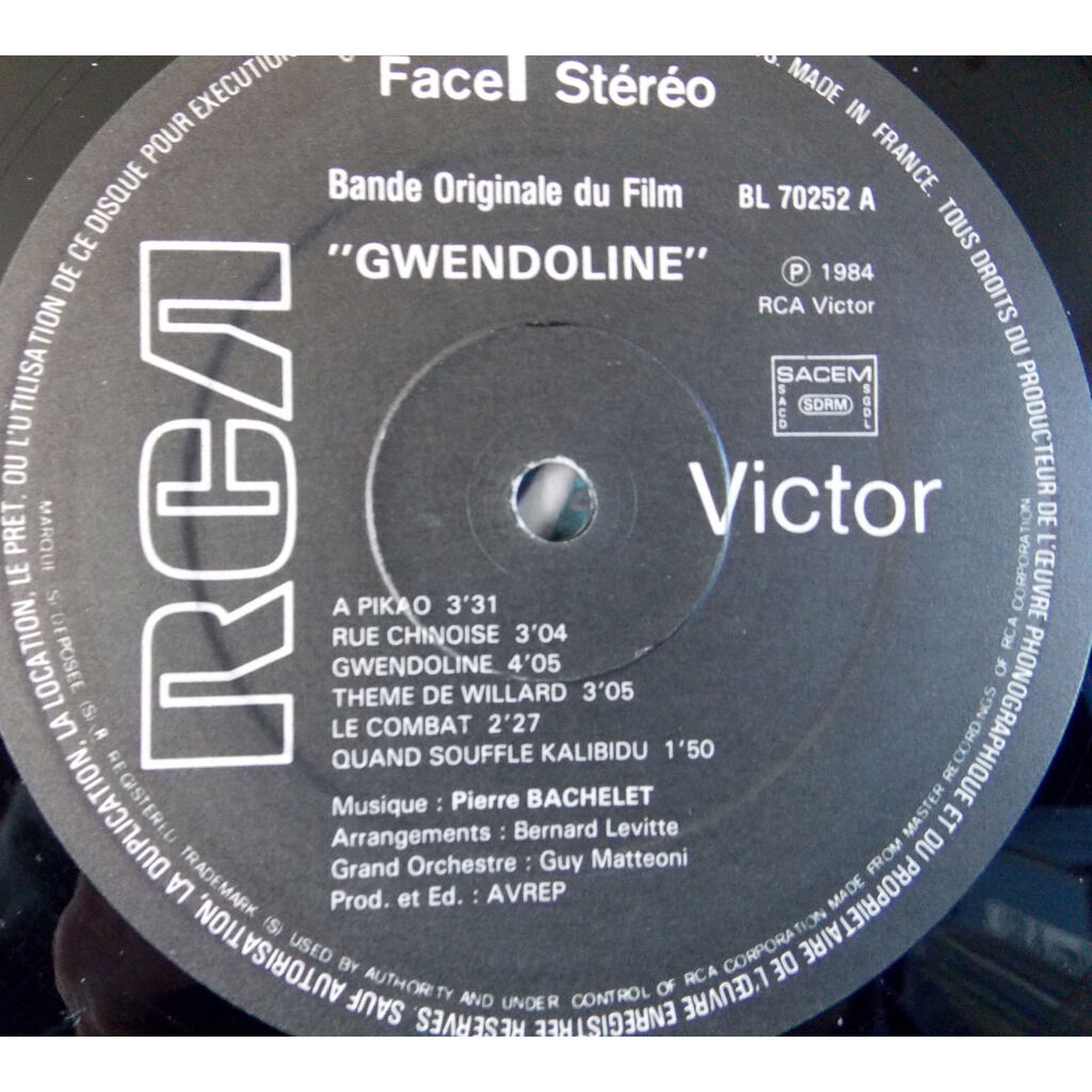 Gwendoline (bande originale du film) de Pierre Bachelet, 33T chez ...