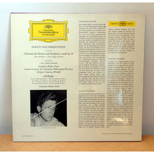 Rachmaninov piano concerto n°2 - 6 preludes - Sviatoslav Richter & Stanislav Wislocki - ( LP ...
