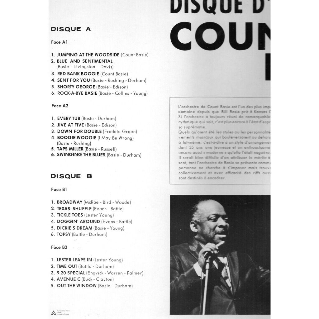 Disque d'or de Count Basie And His Orchestra, Double 33T Gatefold chez ...