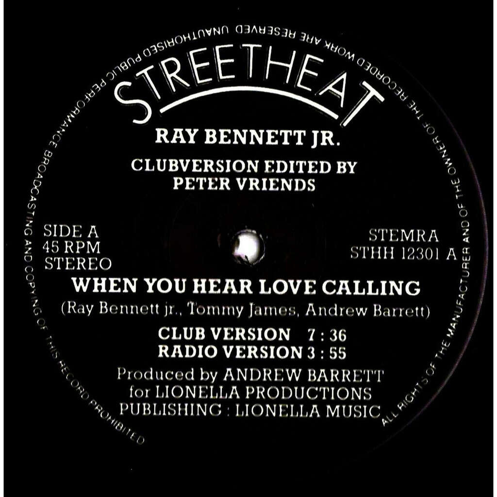 RAY BENNETT Jr when you hear love calling , Maxi 45T en vente sur ...