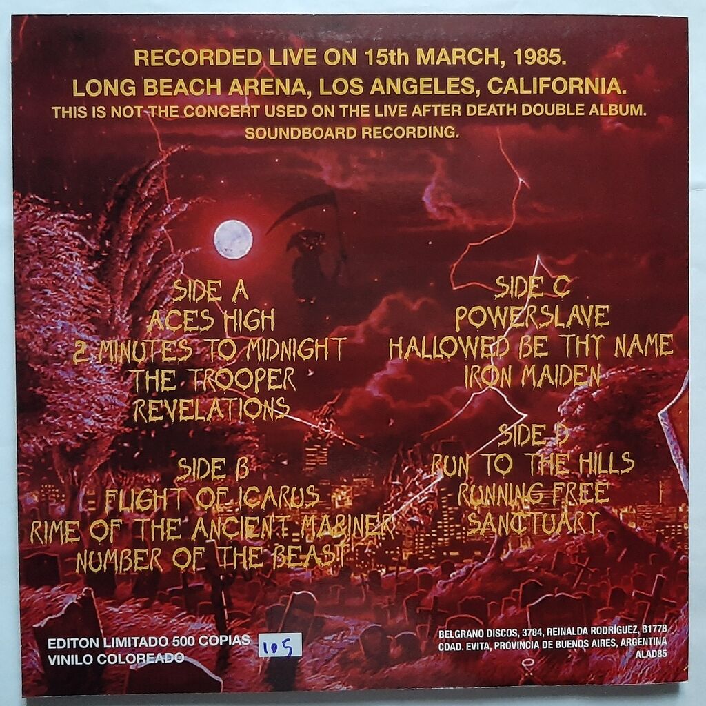 Another live after death alternate album-2lp-blue clear vinyl-2019 ...