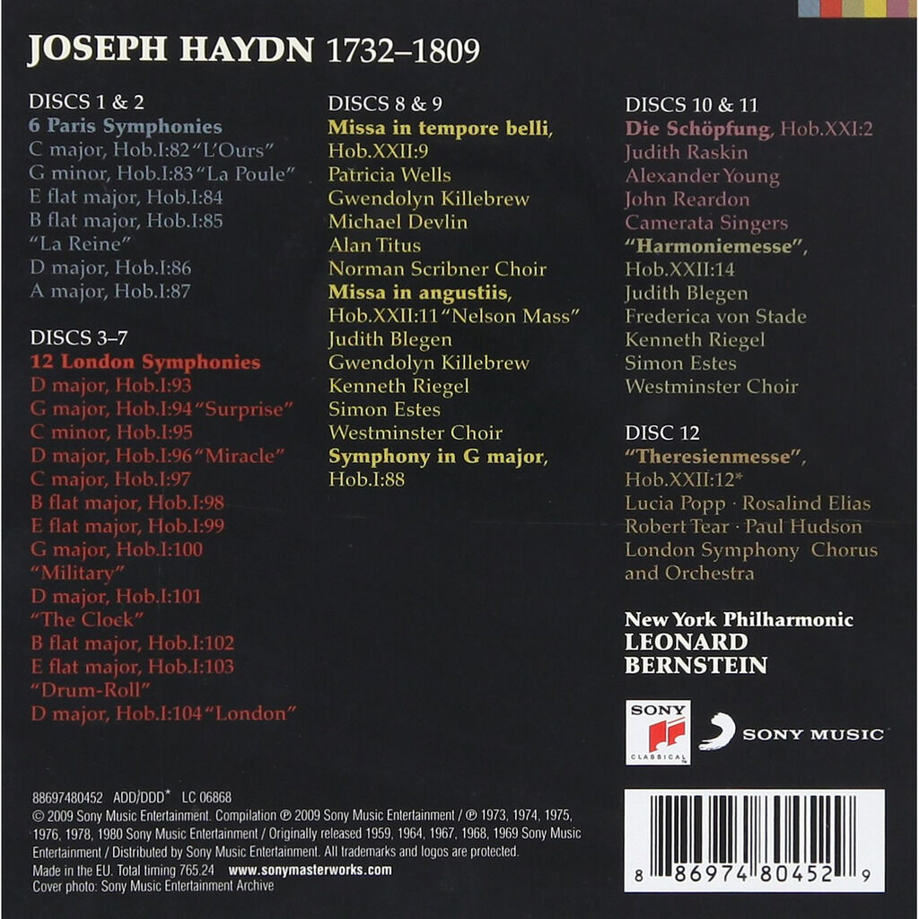 Symphonies, masses, die schöpfung / new york philharmonic, leonard bernstein by Haydn, Joseph ...
