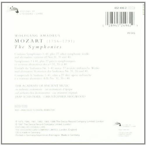 The symphonies / academy of ancient music, christopher hogwood de Mozart, Wolfgang Amadeus ...