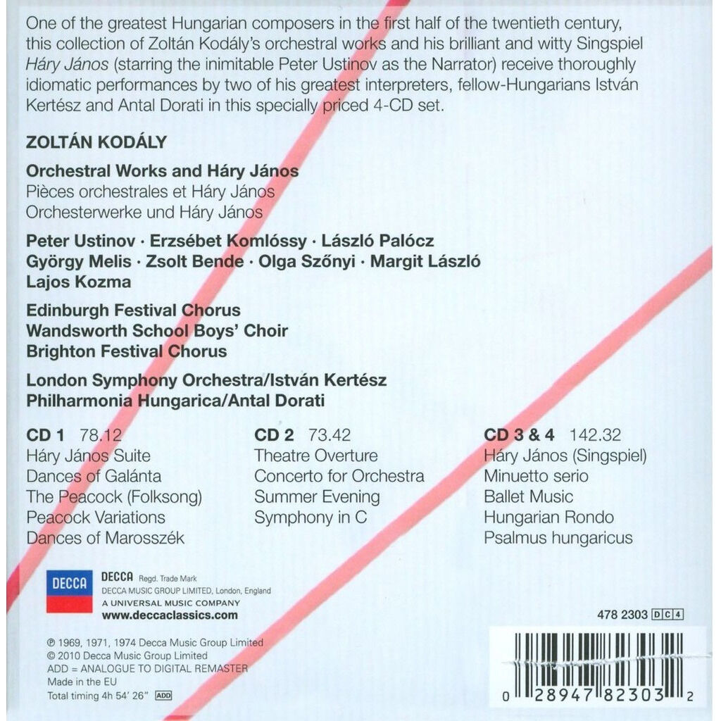 Orchestral works & háry jános / dorati, kertesz, london symphony ...