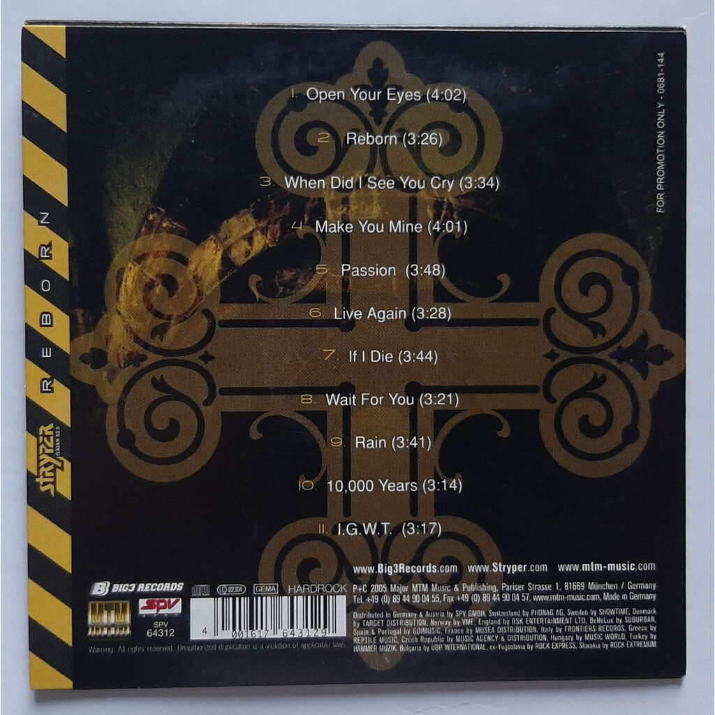 Reborn-limited édition-album cd gold disc-cardboard sleeve-promo ...