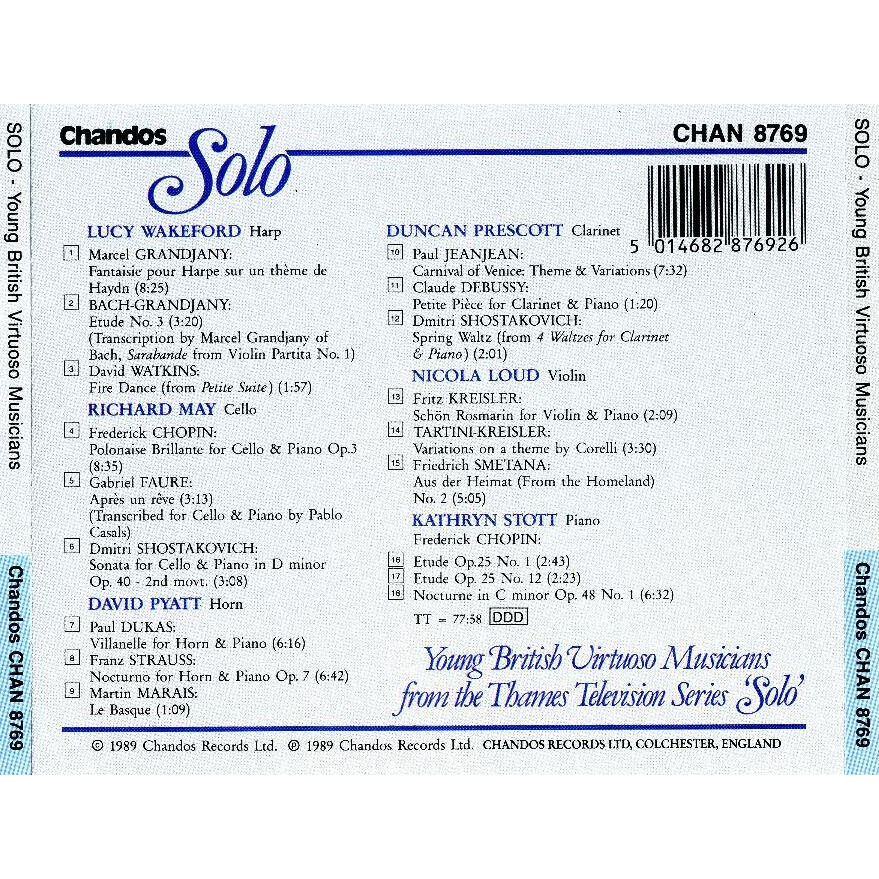 Solo - young british virtuoso musicians from the thames television ...