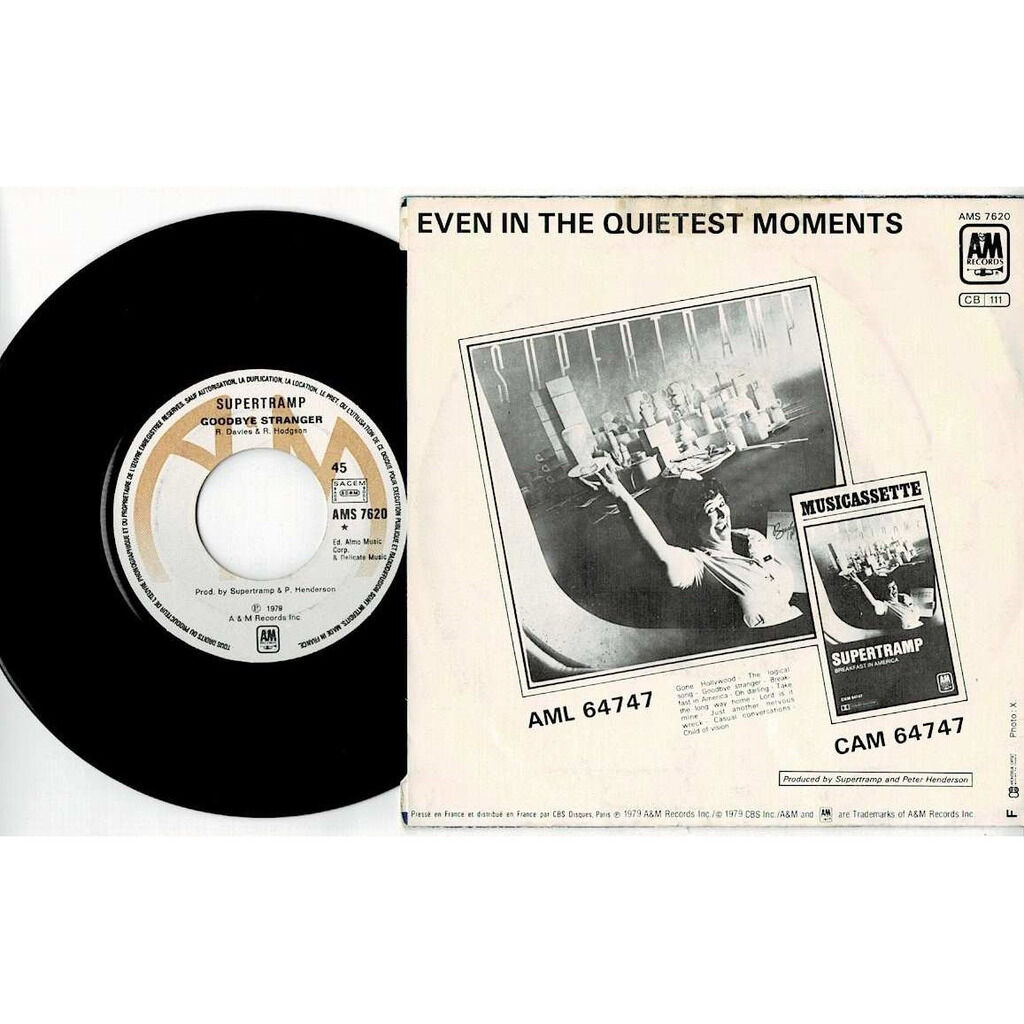 Goodbye stranger / even in the quitest moments de Supertramp, 45 RPM ...