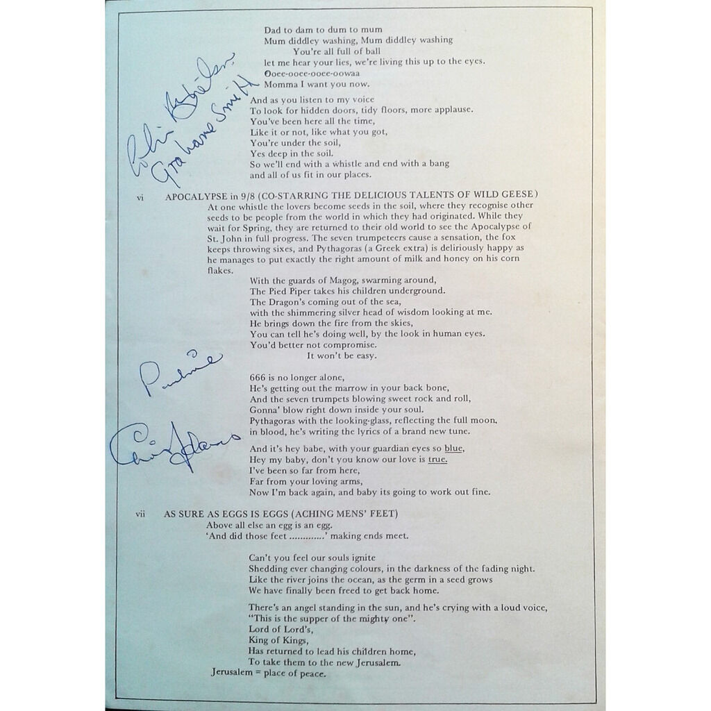 Genesis on tour (uk 1972 original tour program signed by string driven thing members!) by ...