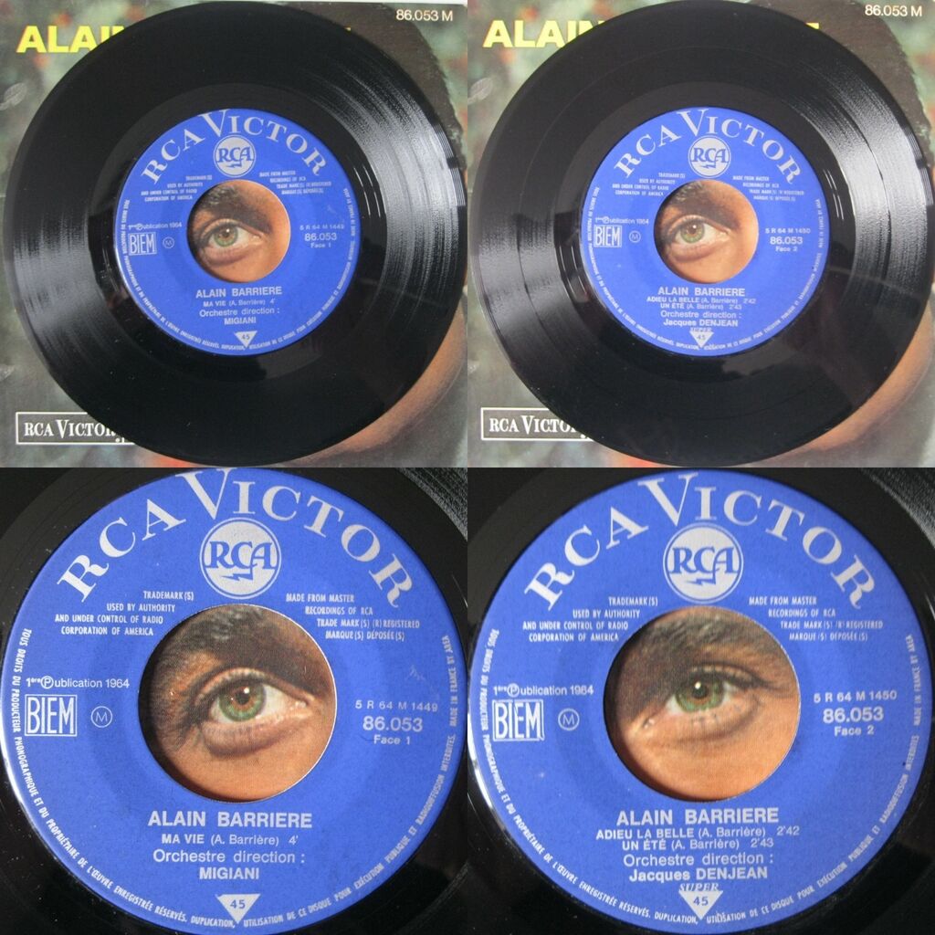 Ma vie / adieu ma belle / un été (1er pressage mai 1964) by Alain ...