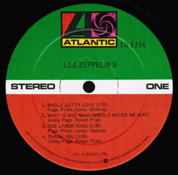 Led zeppelin ii (usa 1975 'presswell pressing' re 9-trk lp on atlantic ...