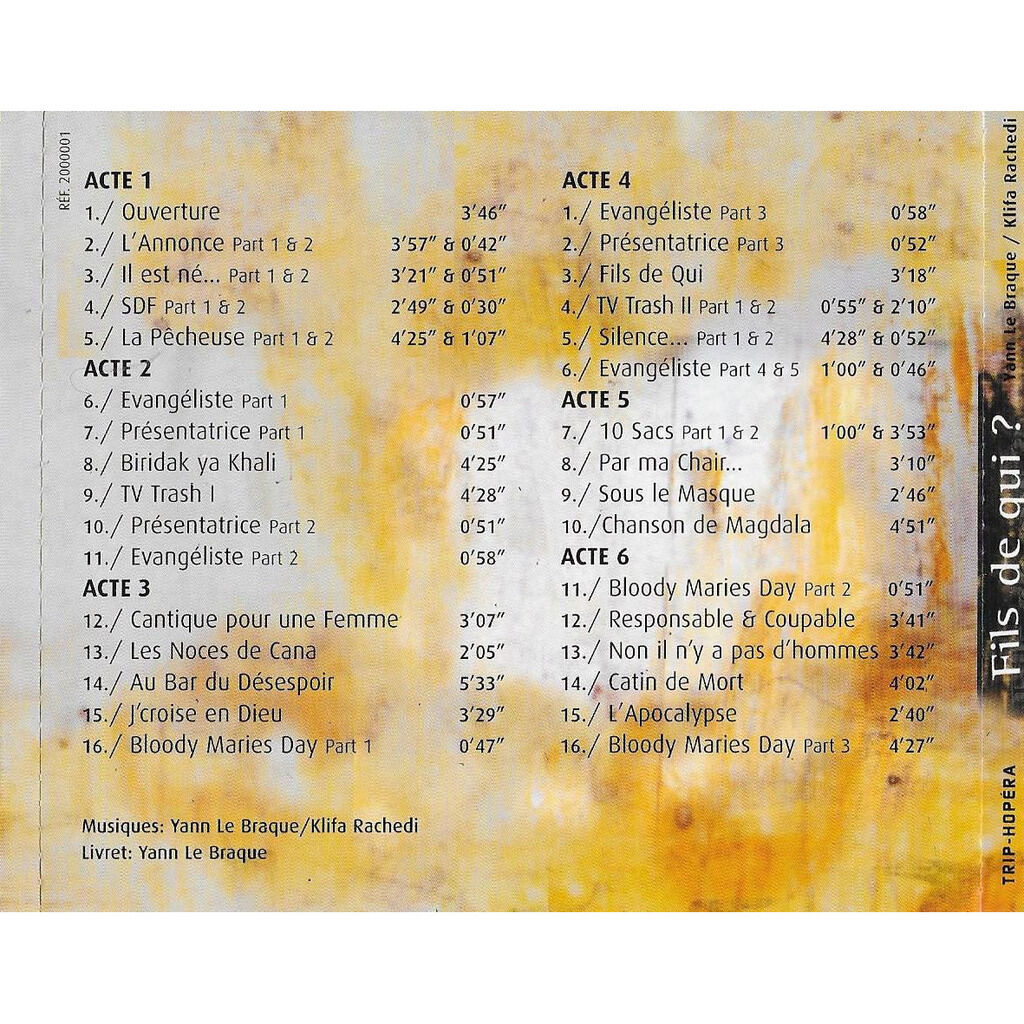 Fils de qui ? de Roland Romanelli, Yann Le Braque, Klifa & Karim ...