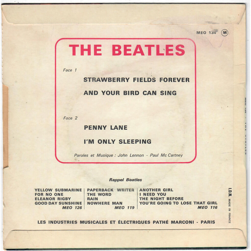 Strawberry fields forever de The Beatles, EP chez sasham67 - Ref:1601306543