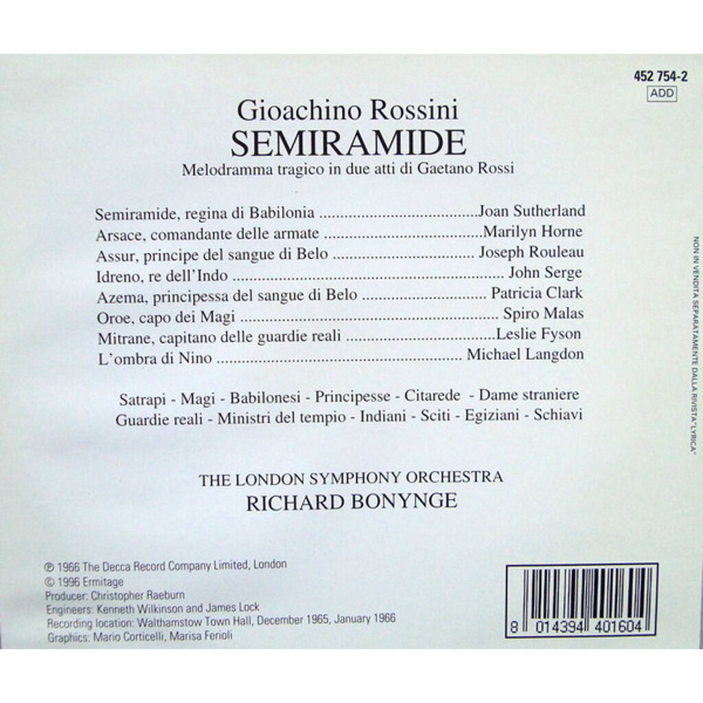 Semiramide [atto i (parte prima)] / joan sutherland • marilyn horne ...