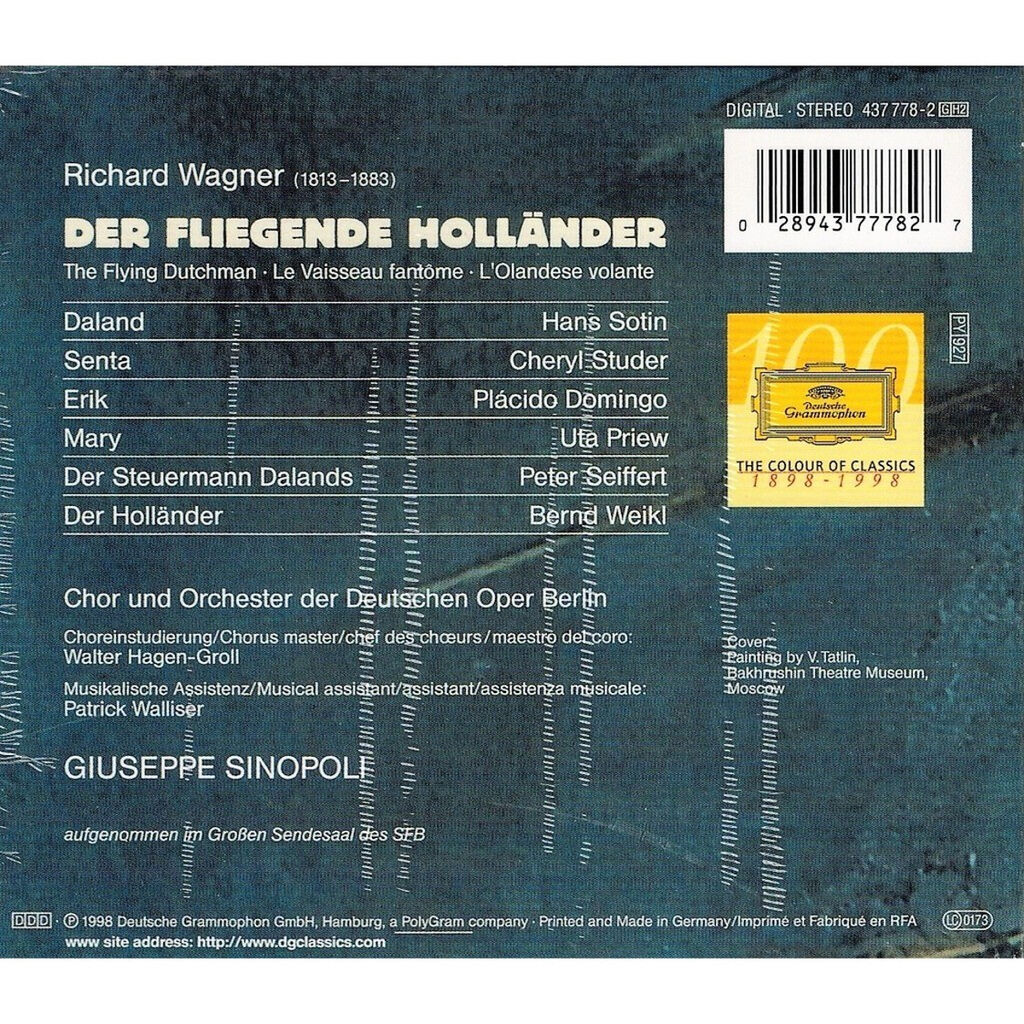 Der fliegende holländer / bernd weikl, cheryl studer, placido domingo ...