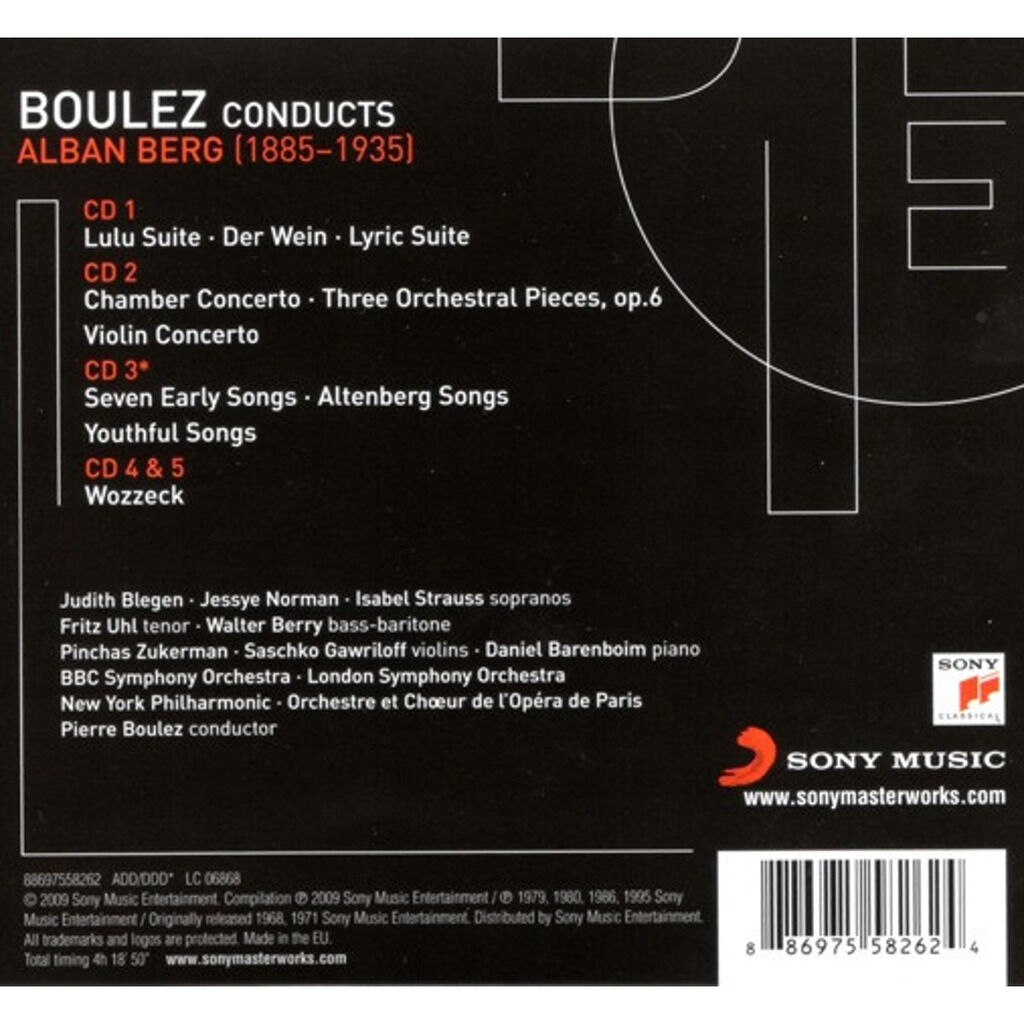 Boulez conducts berg / bbc symphony orchestra, the london symphony orchestra, the new york ...