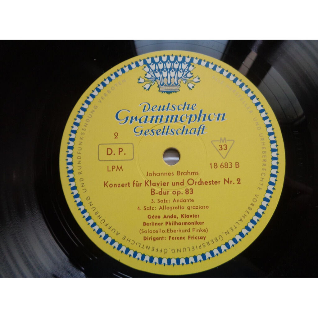 Brahms : piano concerto no.2 by Geza Anda - Ferenc Fricsay, LP Gatefold ...