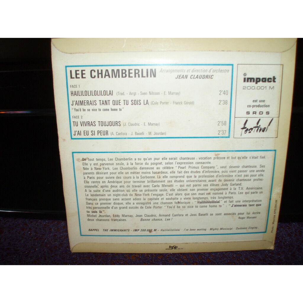 Haililolilolilolai +3 de Lee Chamberlin, EP chez slsl1951 - Ref:123250570