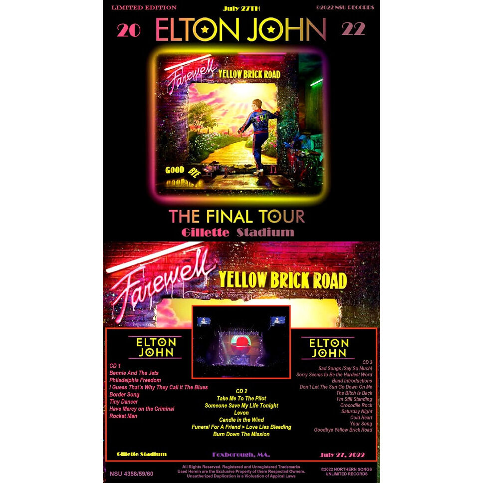 Live farewell tour in foxboro, mass 2022 on july 27th ltd 3 cd by Elton ...