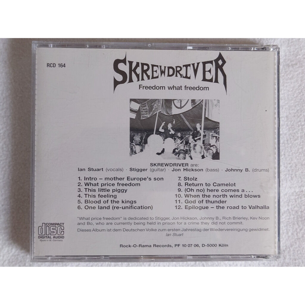 Freedom what freedom by Skrewdriver, CD with huberthulk - Ref:123700694