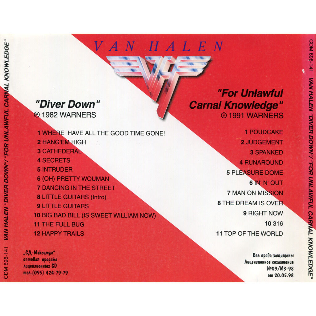 Diver down / for unlawful carnal knowledge by Van Halen, CD with ...
