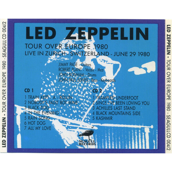 2 cd's - tour over europe 1980 - live zurich de Led Zeppelin, CD x 2 ...