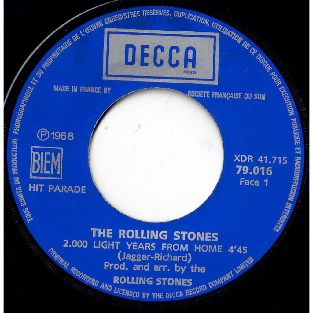 2000 light years from home / she's a rainbow de The Rolling Stones, SP ...