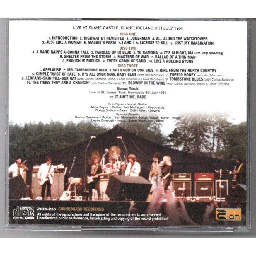 Slane 1984 soundboard de Bob Dylan, CD x 3 chez tfa1973 - Ref:123988563