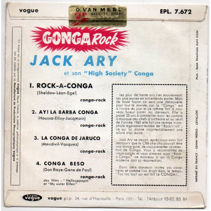 Rock-a-conga / ay ! la barba conga / la conga de jaruco / conga beso de ...